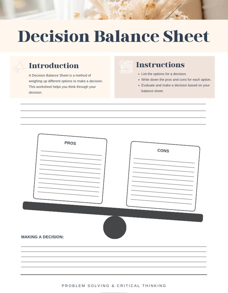Problem Solving Worksheets: Coaching Decision Sheet (PDF Pattern) - Etsy