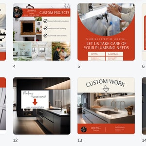 Plumbing Instagram Post Templates: Editable Canva Content - Etsy