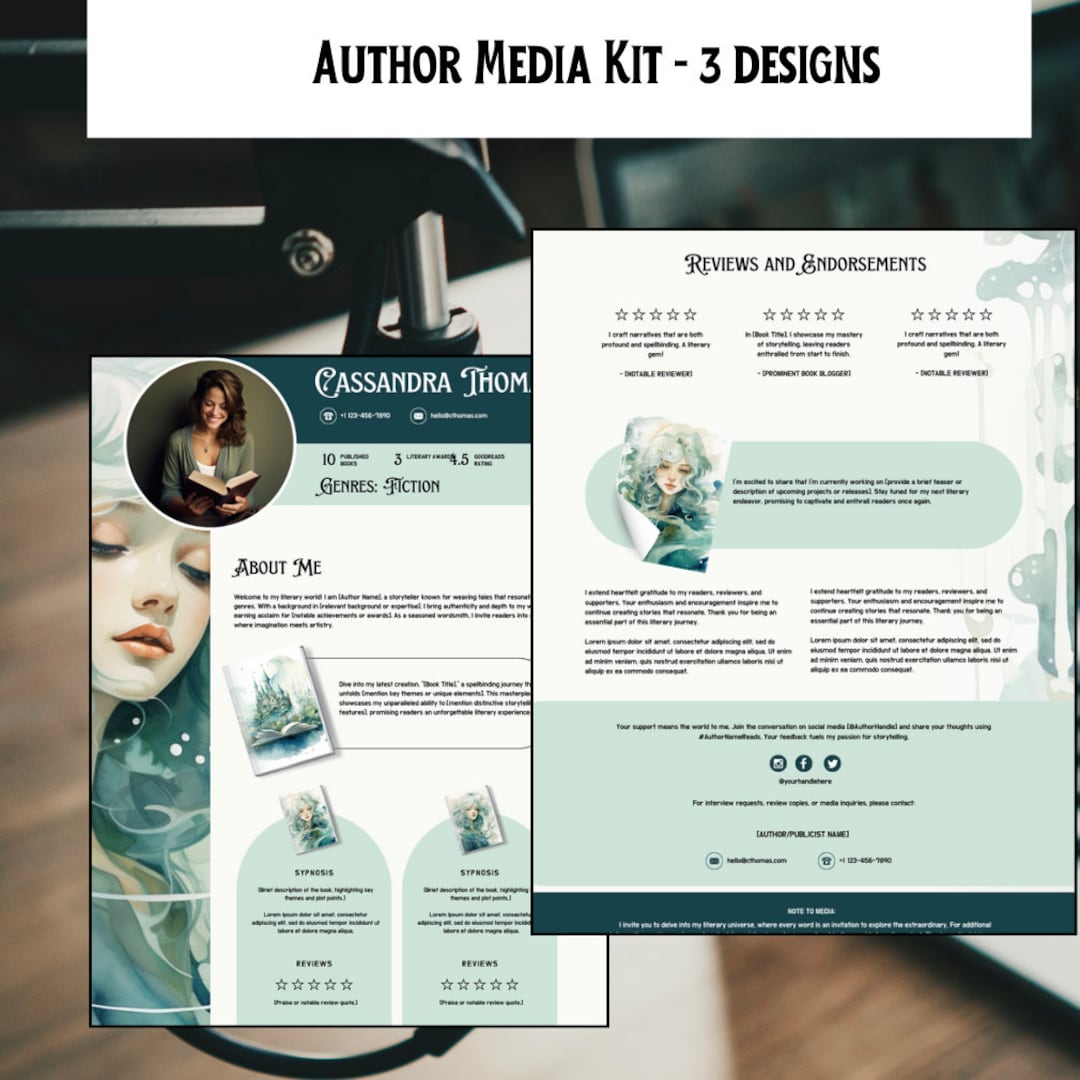 Social Media Kit Authors press Kit Social Media Kit Author Media Kit ...