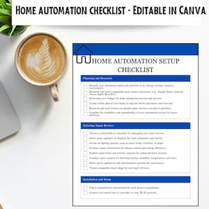Home Automation Checklist Template: Smart Home Setup (canva Editable ...
