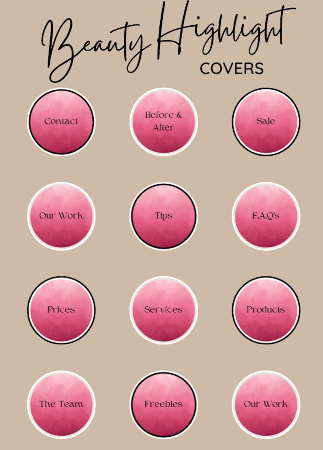 Canva Beauty Highlight Covers | Hair Stylist | Instagram Story ...