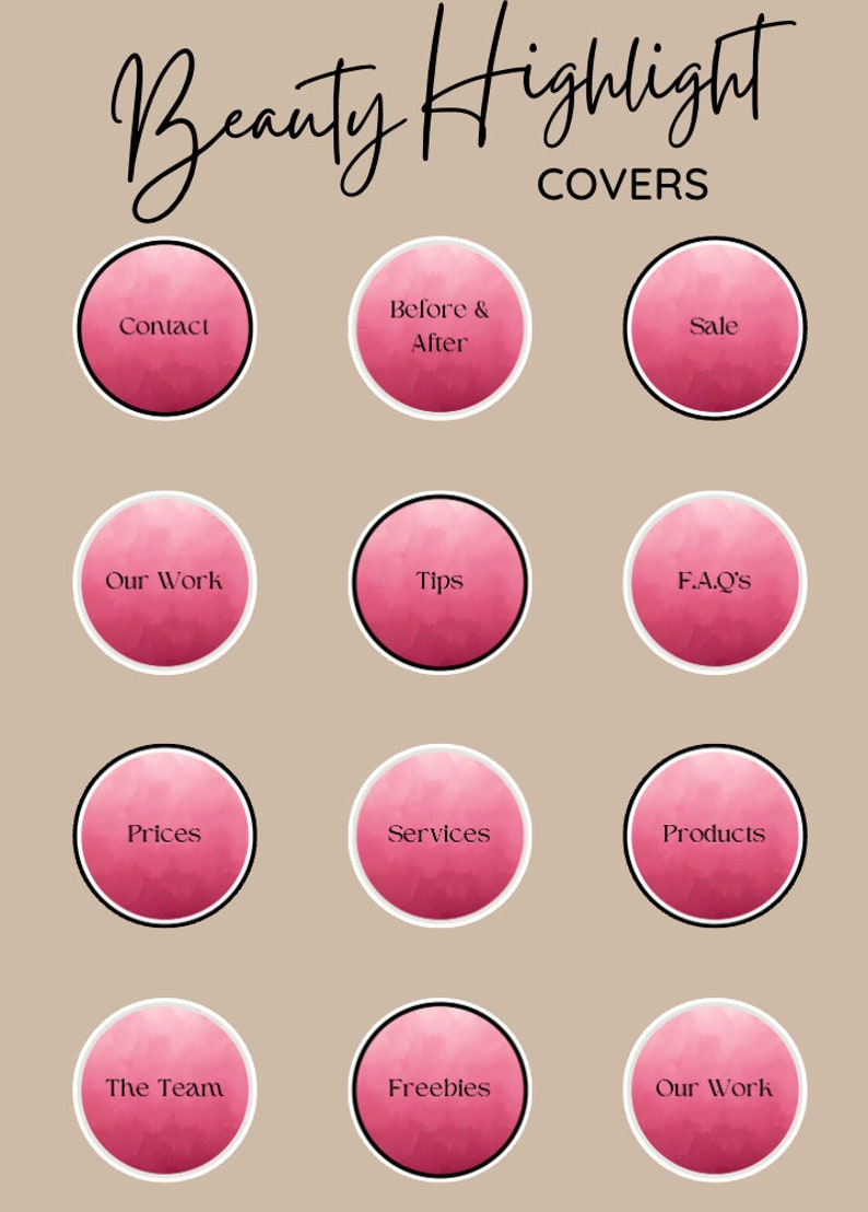Canva Beauty Highlight Covers | Hair Stylist | Instagram Story ...