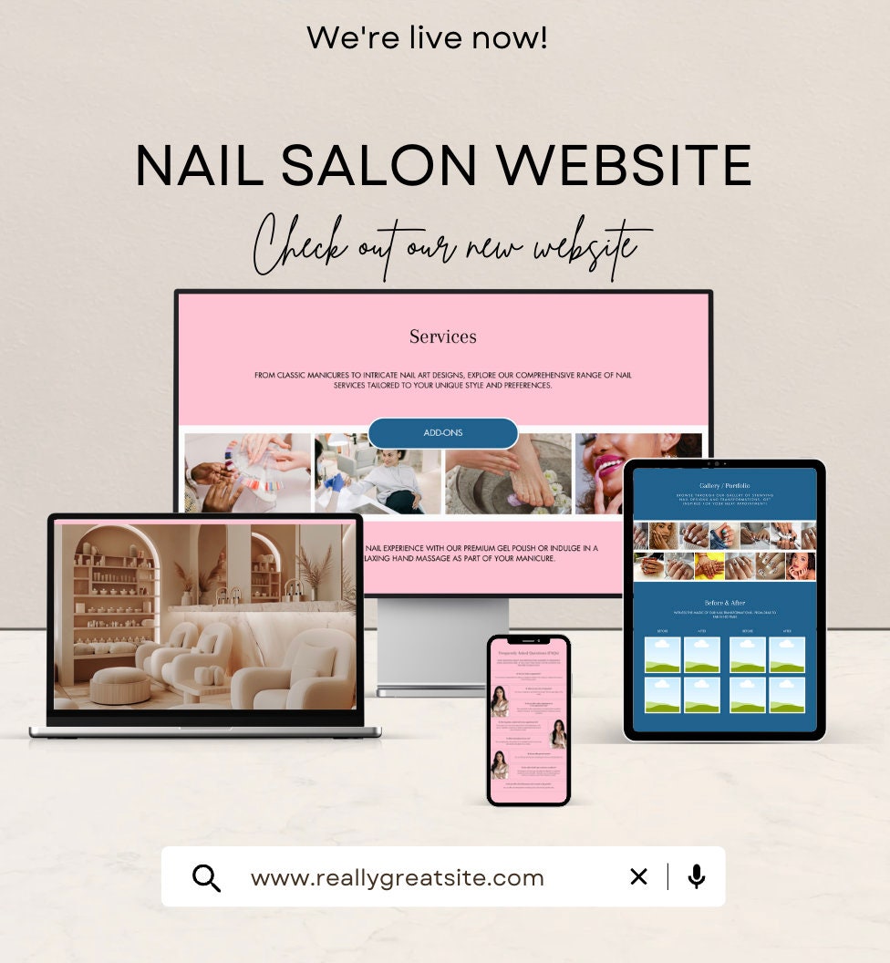 Canva Templates | Nail Salon Website Templates | Beauty Website ...