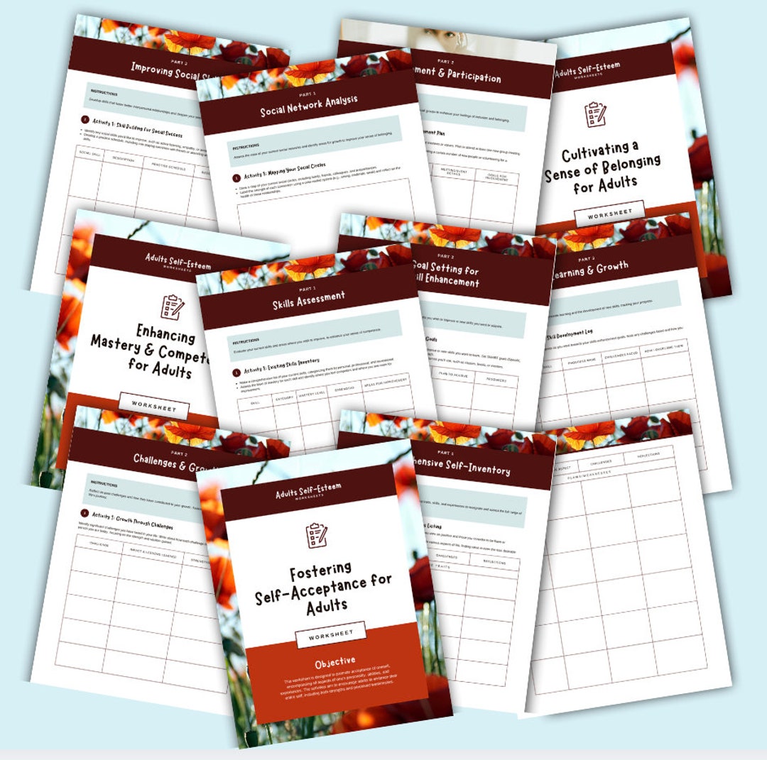 Self Esteem Worksheets for Adults | Confidence Building Worksheets ...