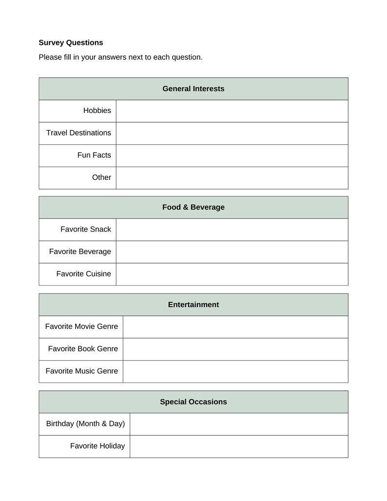 Employee Favorite Things Survey | Staff Appreciation | Teacher ...