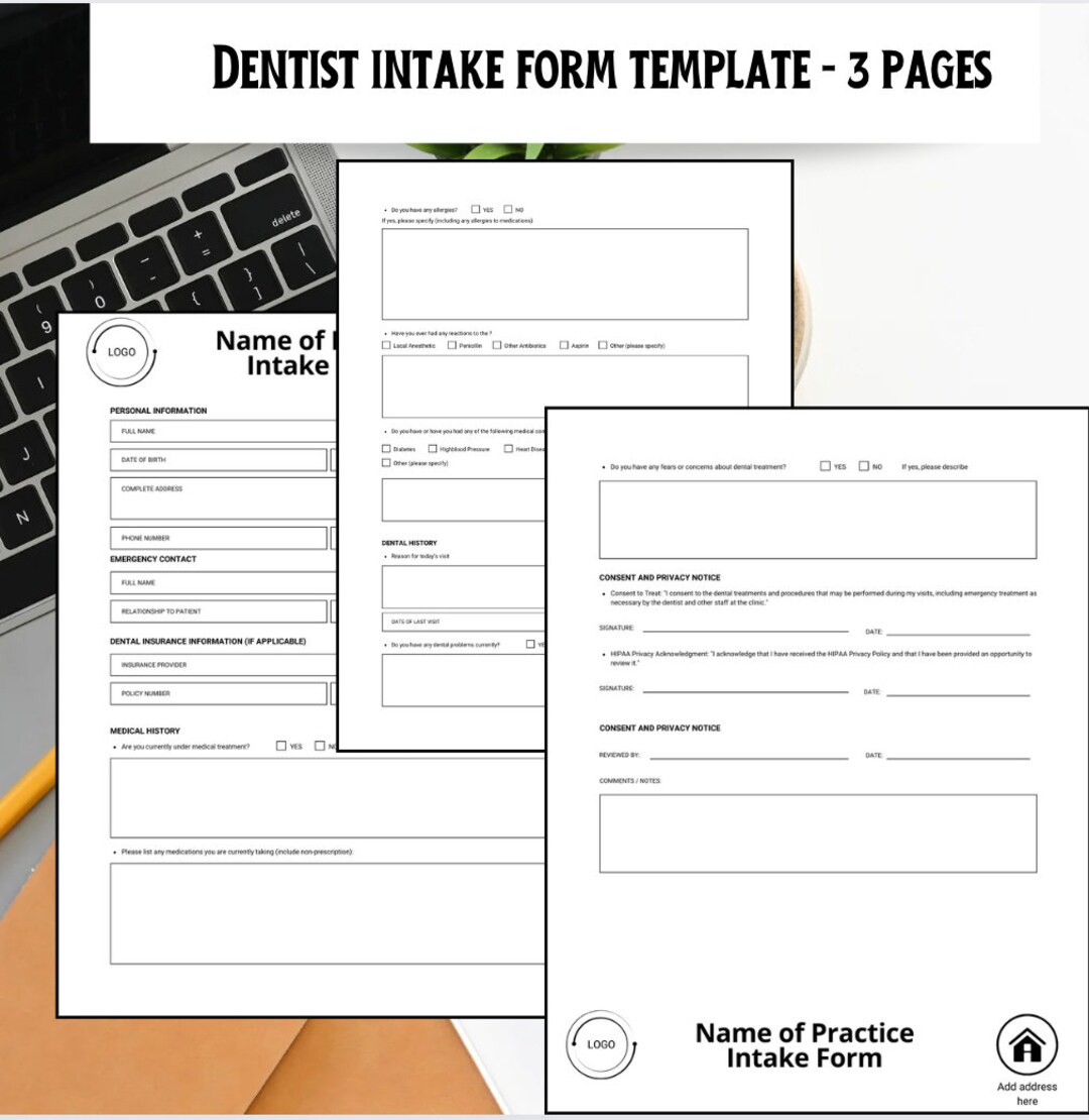Canva Template | Patient Information | Dentist Consent Forms | New ...