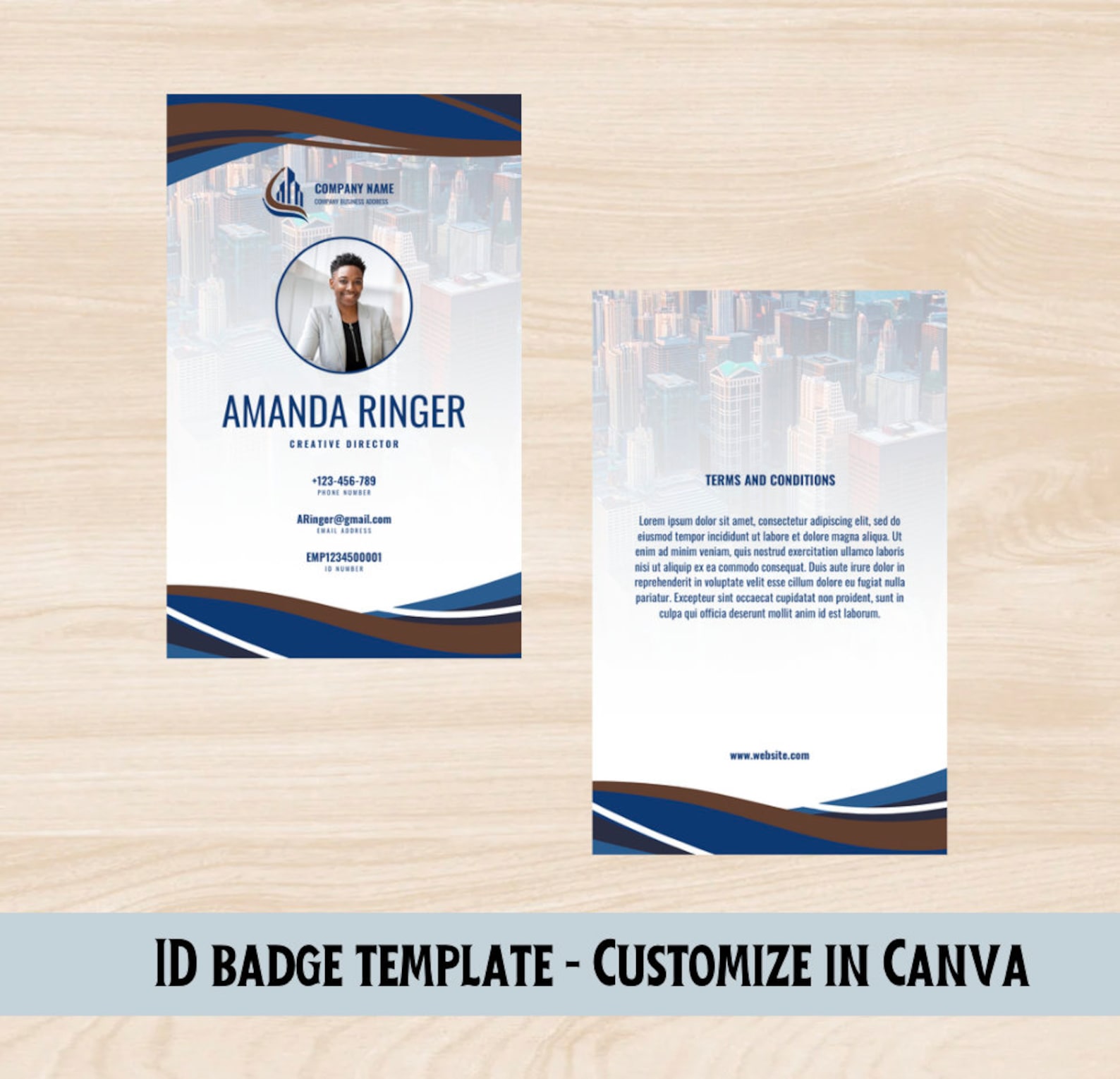 Customizable ID Badge Template: Set of 3 Canva Designs (2.2x3.5 In) - Etsy