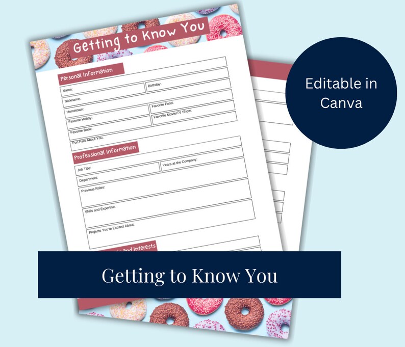 Getting to Know You Template: Staff & Teacher Team Builder (canva ...