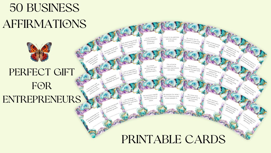 50 Business Affirmation Cards: Entrepreneur Motivation (digital ...