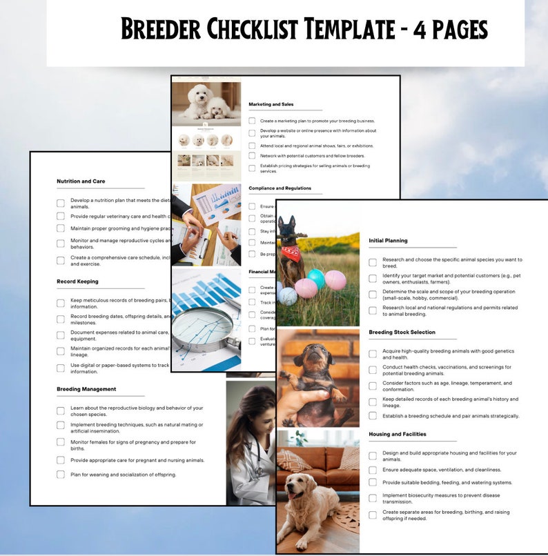 Customizable Animal Breeder Checklist Template | Canva Checklist for ...