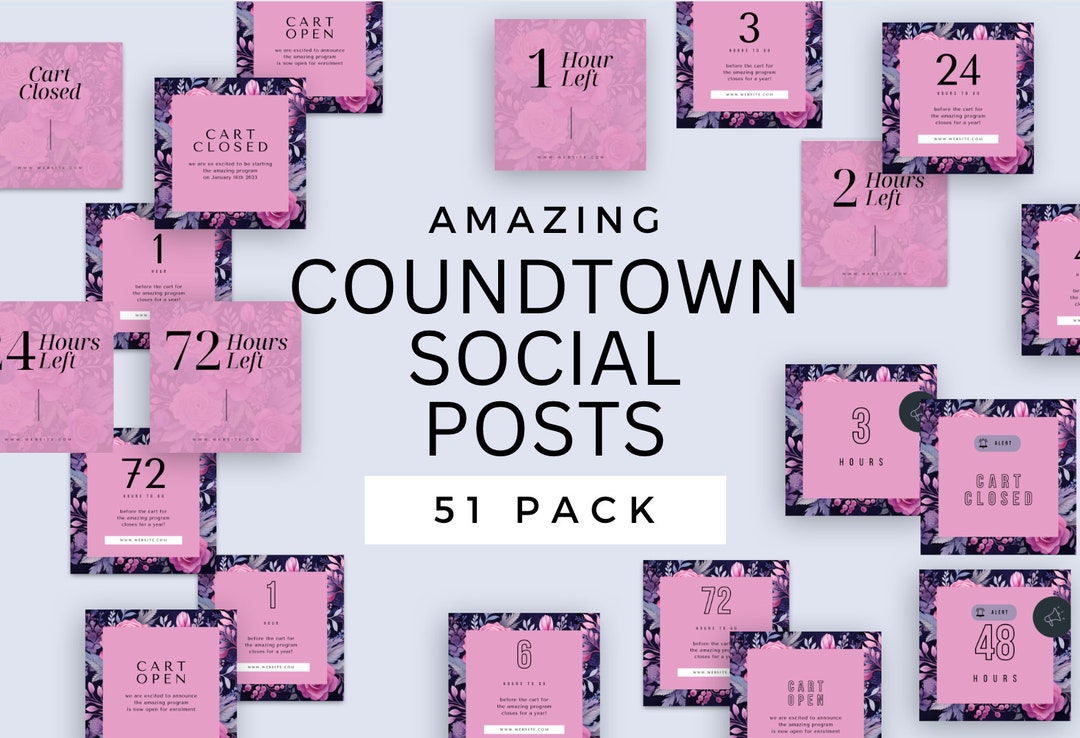 51 Varied Countdown Social Posts | Moody Floral Design Instagram Posts ...