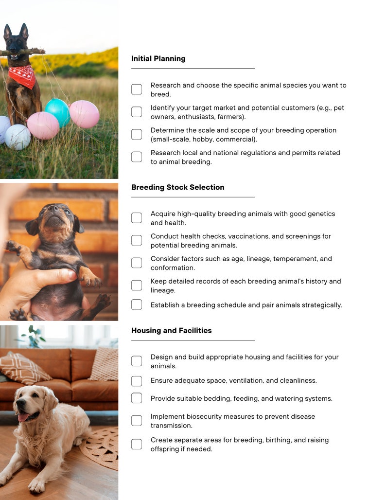 Customizable Animal Breeder Checklist Template | Canva Checklist for ...