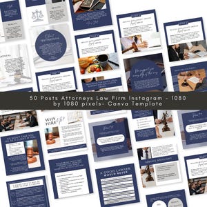 Law Firm Instagram Post Template: 50 Attorney Posts (canva Editable) - Etsy