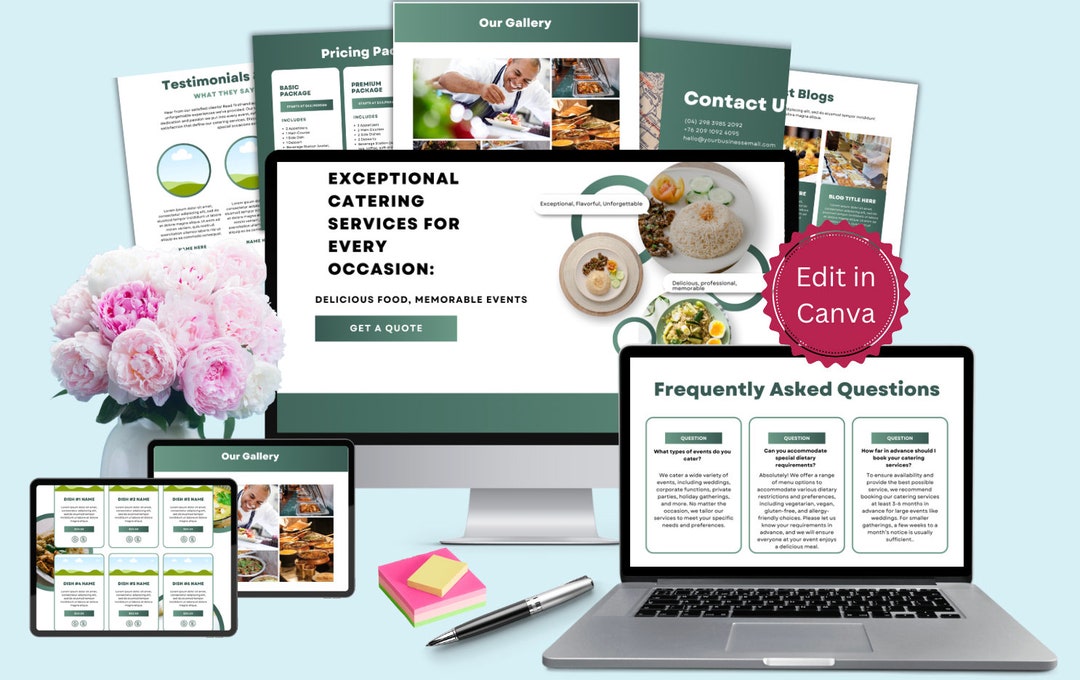 Catering Service Website Landing Page | Canva Template | Event Planner ...