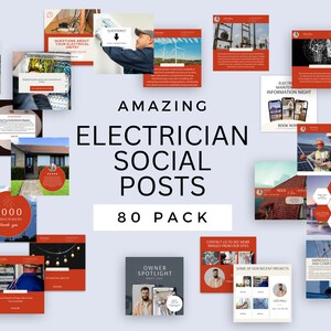 80 Electrician Social Media Posts Template | Electrical Marketing ...