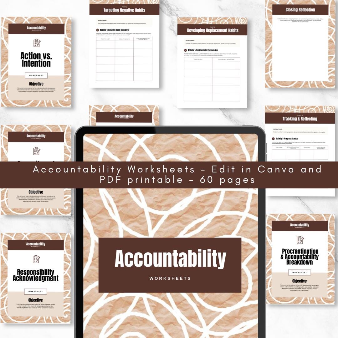 Accountability Worksheets for Self-help - Emotional Regulation Tools ...