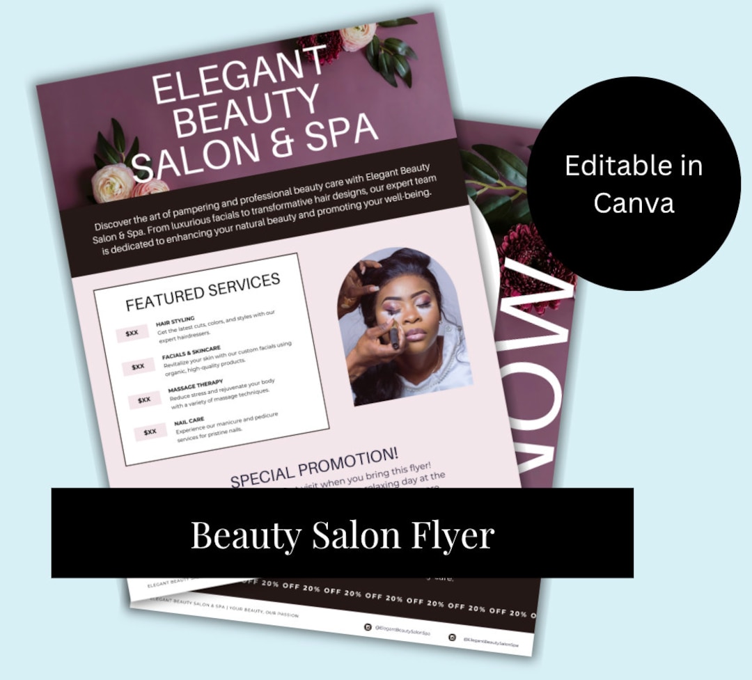 Spa Flyer | Cosmetics Flyer | Product Services | Promotion Esthetician ...