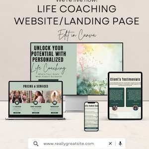 Canva Coaching Website Landing Page | Life Coach Website | Website ...