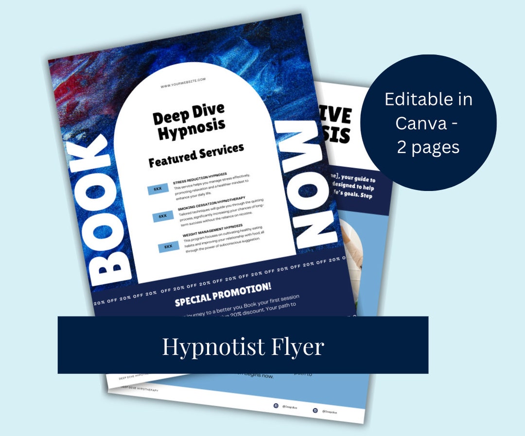 Hypnotist Flyer | Canva Template | Flyer Marketing Template ...