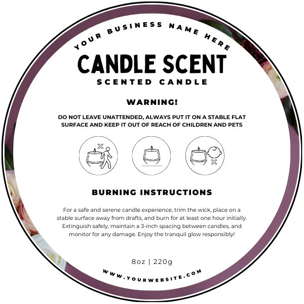 Editable Candle Care Card Canva Template Candle Safety Card Template ...