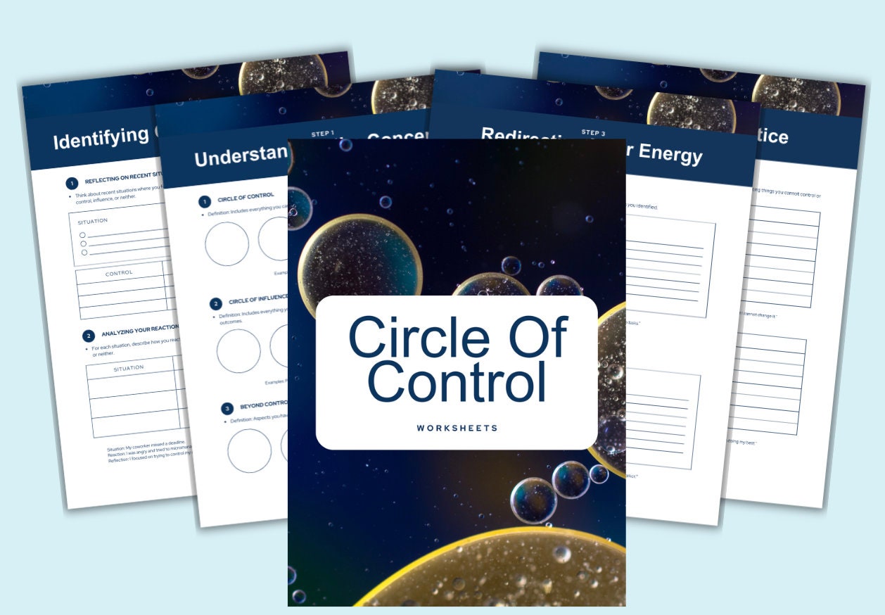 Circle of Control Coaching Worksheets Sphere of Influence Reflection ...