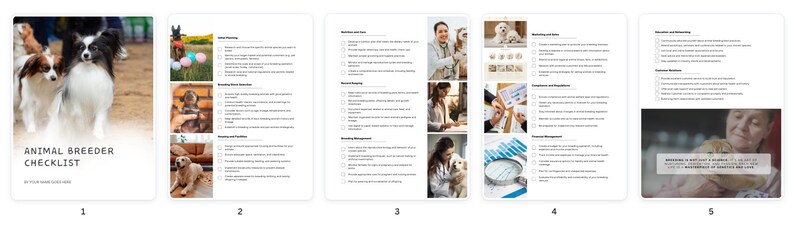 Customizable Animal Breeder Checklist Template | Canva Checklist for ...