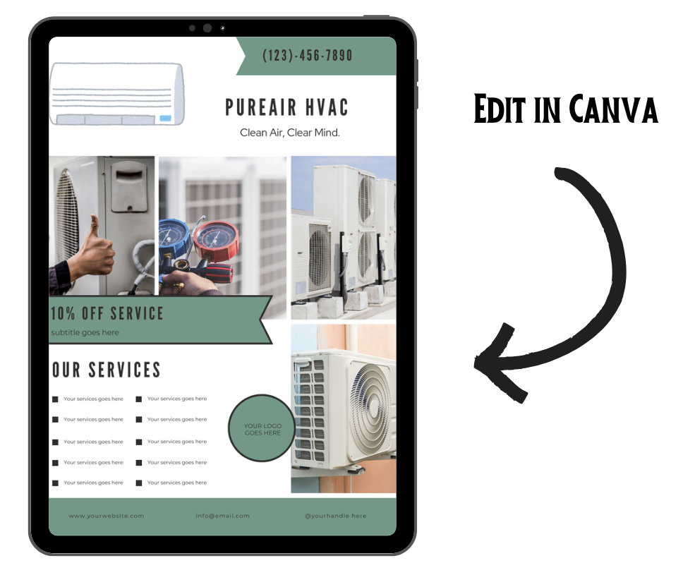 Hvac Flyer Template | Canva Template | Air Conditioning | Hvac Business ...
