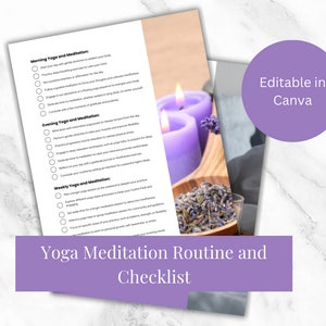 Yoga and Meditation Routine Checklist - Canva Template - Meditation ...