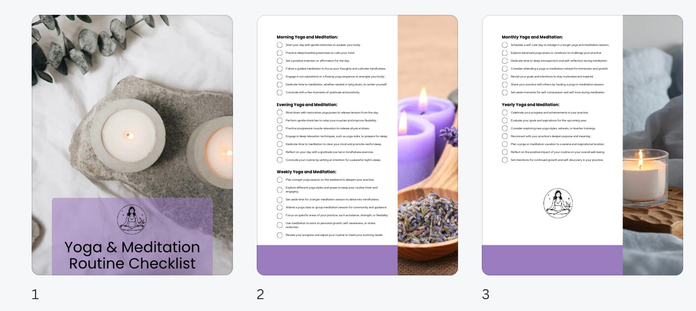 Yoga Meditation Routine Checklist: Editable Wellness Planner (canva ...