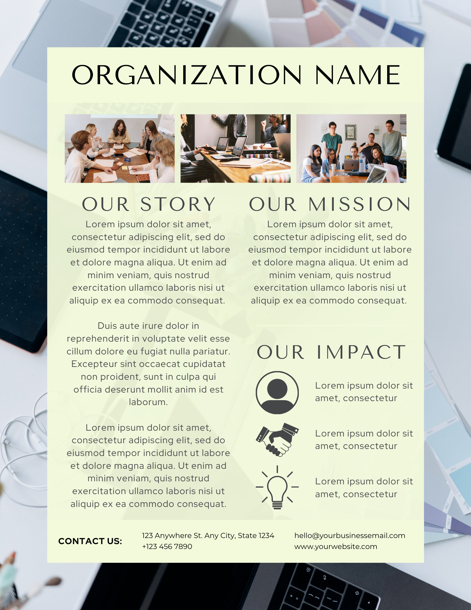 Nonprofit One-pager Template: Canva Report With 5 Designs (instant Download) - Etsy