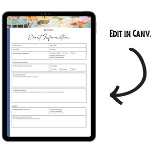 Event Planner Client Intake Form: Editable Canva Template (11 Pages) - Etsy