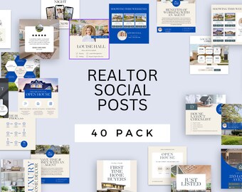 40 Instagram Realtor Posts Real Estate Social Media Posts Editable ...