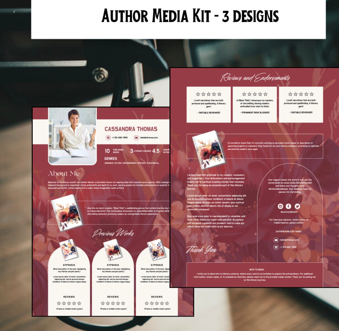 Social Media Kit Authors |press Kit | Social Media Kit | Author Media ...