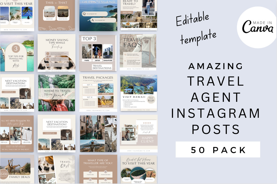 Canva Templates Vacation Resort Template Travel Digital - Etsy