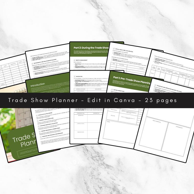 Trade Show Planner Template – 23-page Editable Vendor Organizer for ...