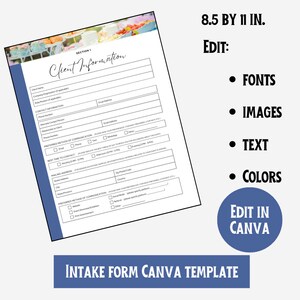 Event Planner Client Intake Form: Editable Canva Template (11 Pages) - Etsy