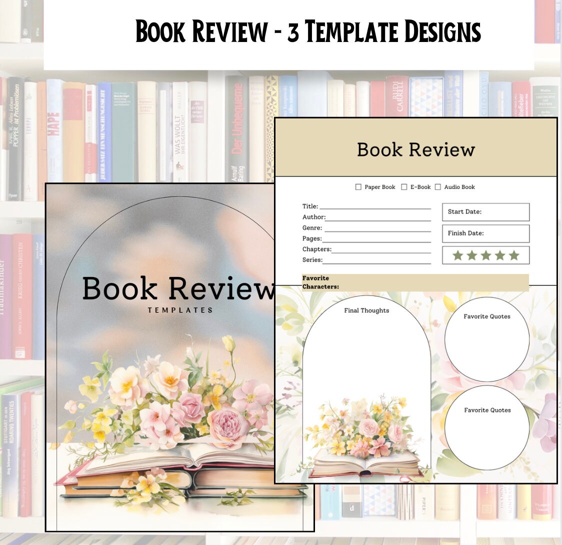 Book Review Templates Printable Book Review PDF Bookstagram Templates ...