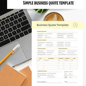 Editable Business Quote Template | Canva Template | Quote Template ...