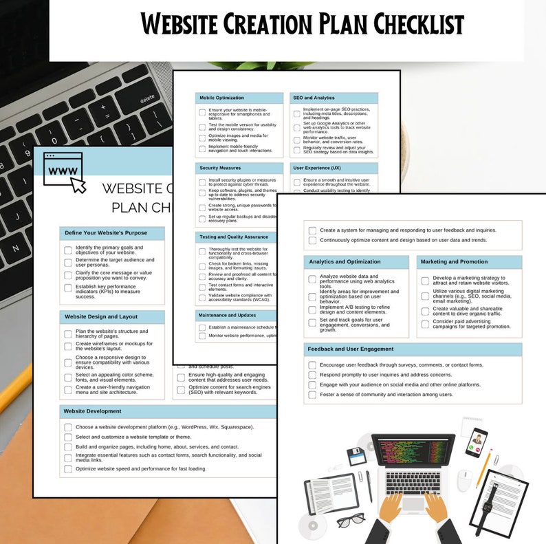Website Creation Plan Checklist Website Designer Checklist Website ...