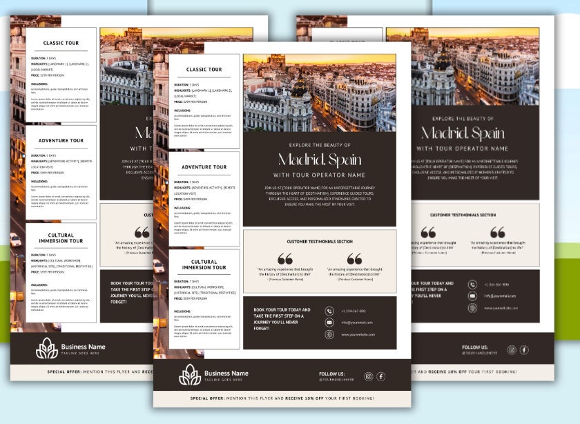 Editable Tour Operator Flyer Template: Travel Promotion Design (canva ...