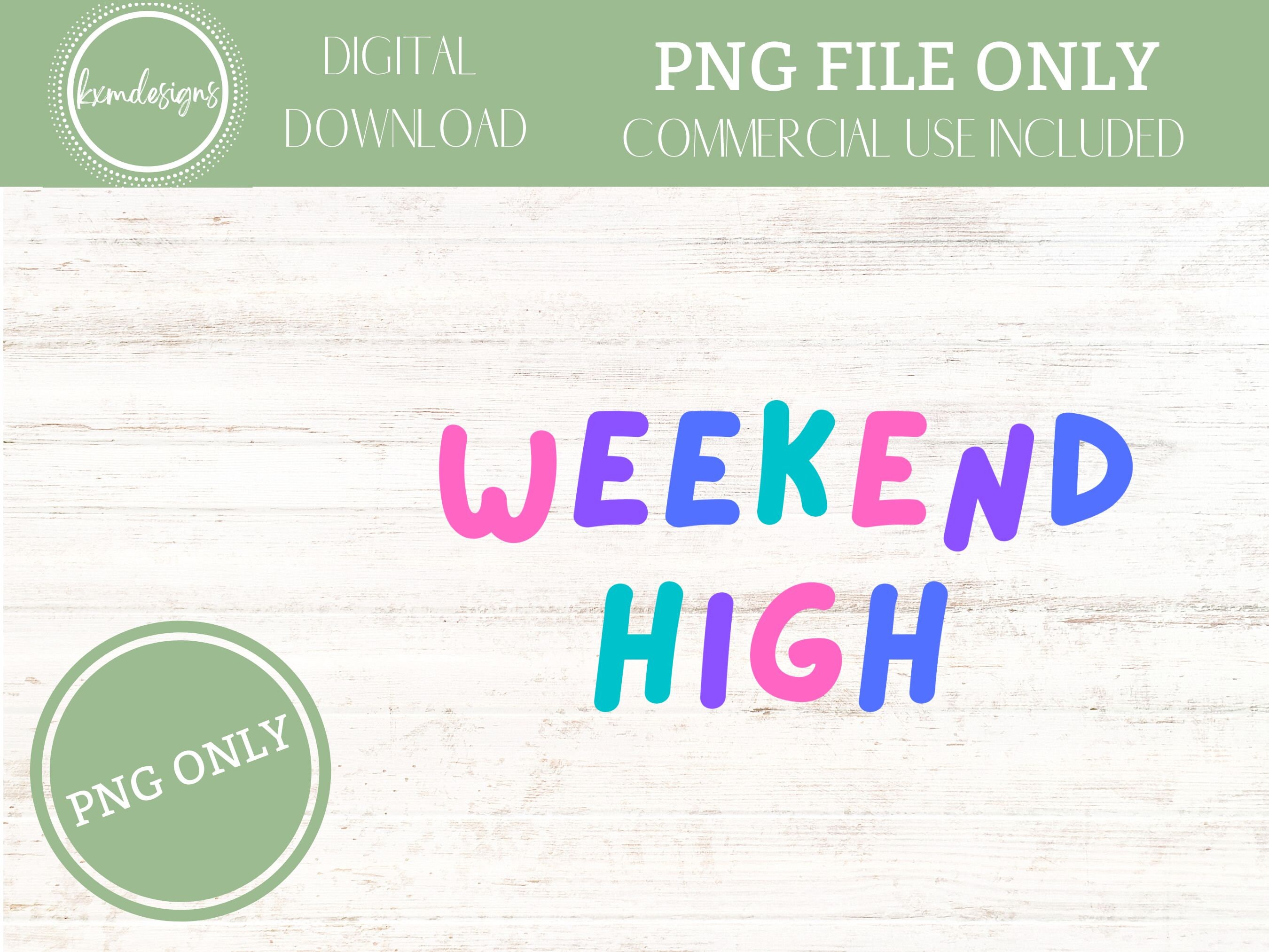 Weekend High PNG With Transparent Background - Bubble Letter Design ...