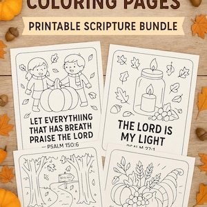Fall Bible Verse Coloring Pages: Christian Autumn Activity (PDF) - Etsy