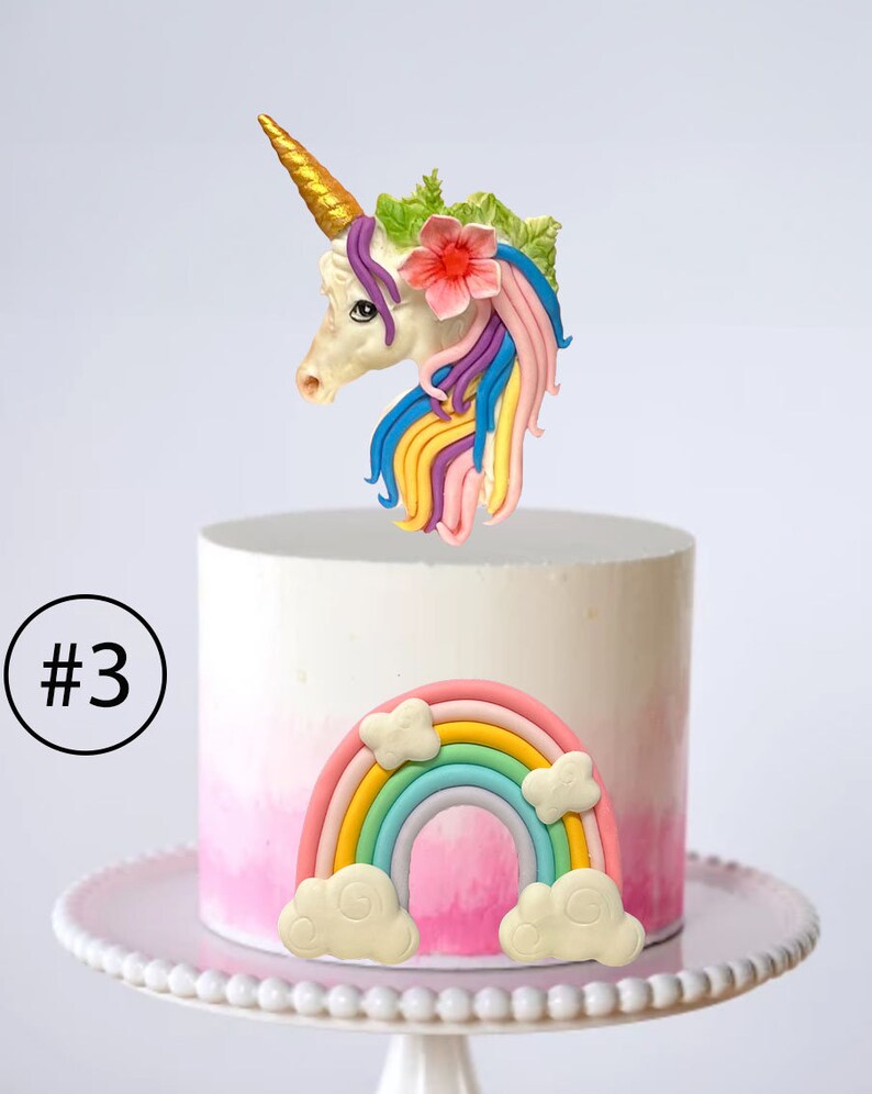 Unicorn Cake Topper, Rainbow Cake Topper, Cake Topper, Cake Decoration ...