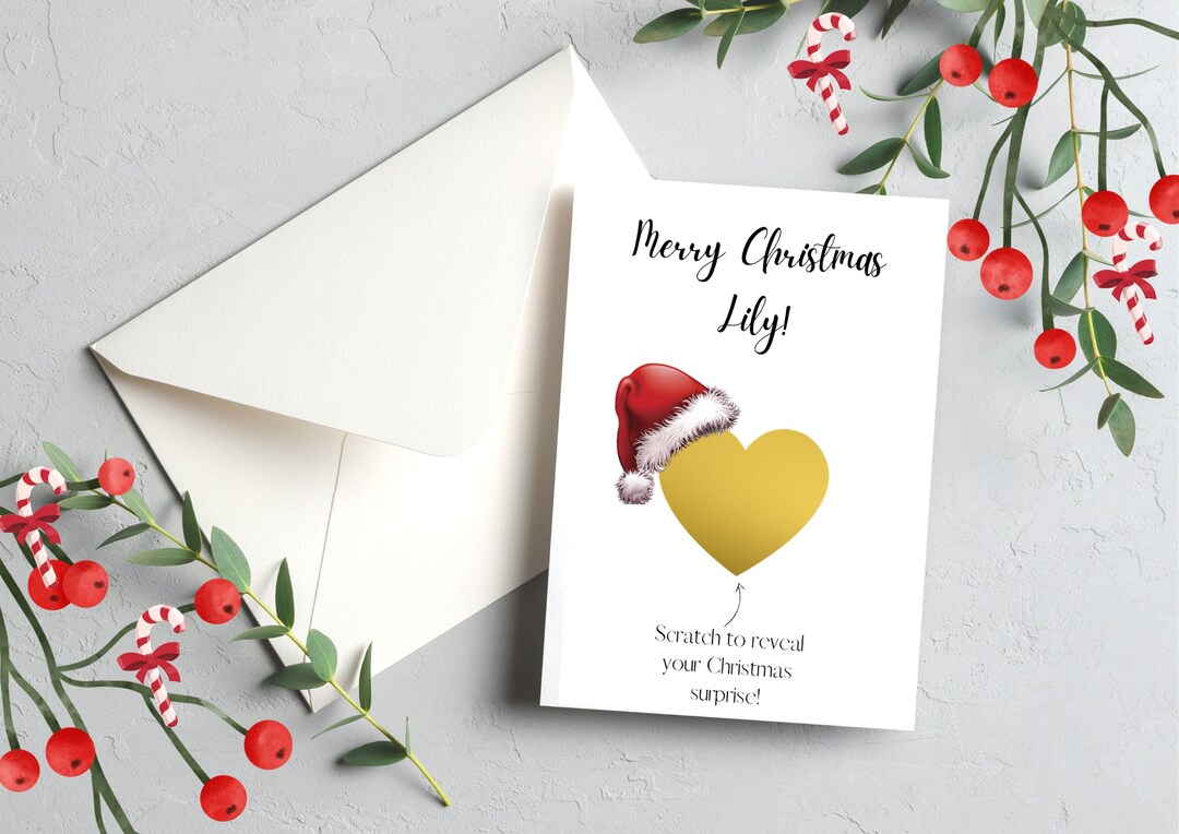 Scratch & Reveal Christmas Card Personalised Scratch Card - Etsy UK