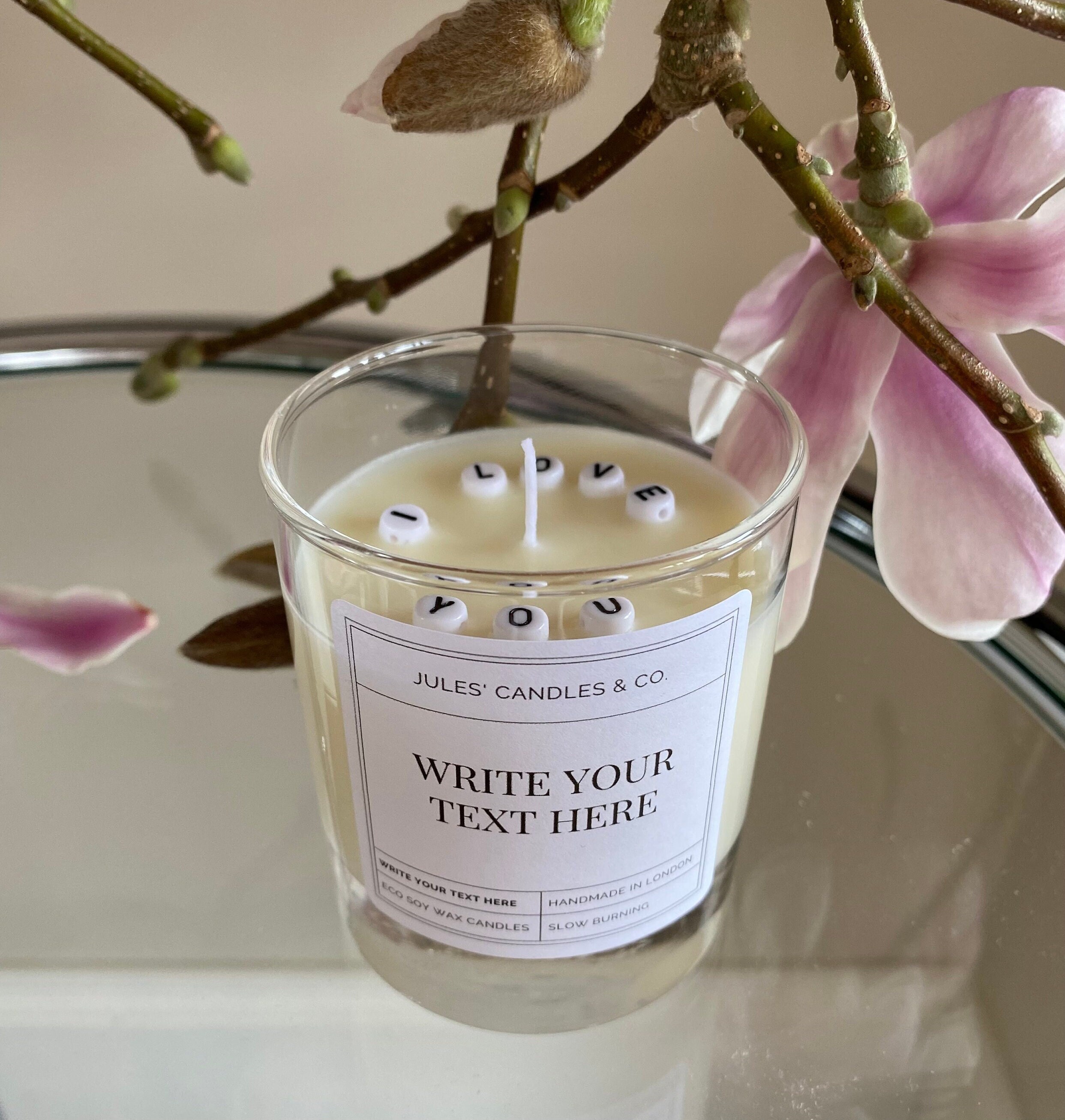 LETTER BEAD CANDLE Personalised Eco Soy Wax and Scented - Etsy UK