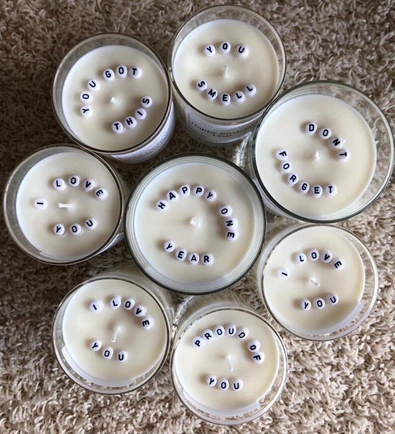 LETTER BEAD CANDLE Personalised Eco Soy Wax and Scented | Etsy UK