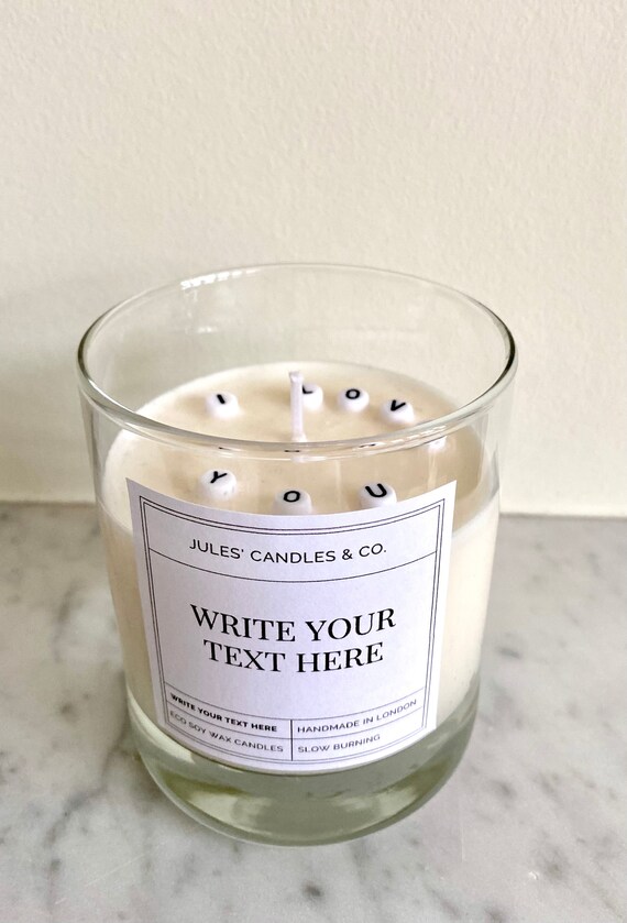 LETTER BEAD CANDLE Personalised Eco Soy Wax and Scented | Etsy UK