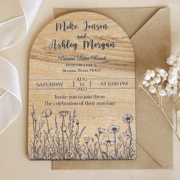 Wooden Invitations - Etsy
