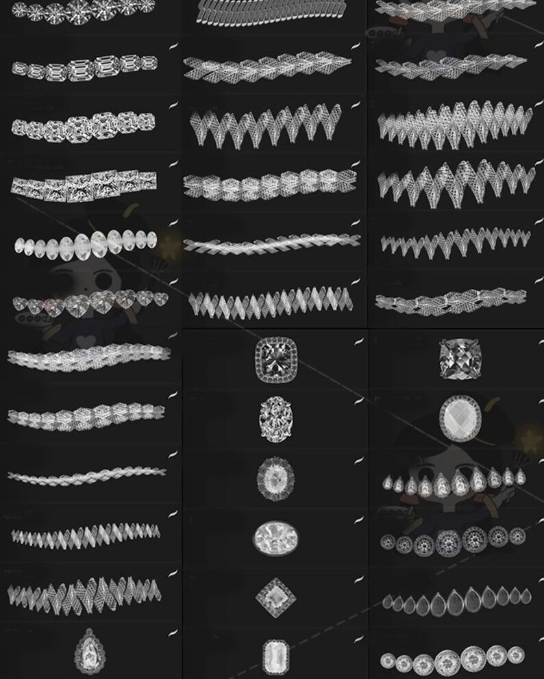 114 Diamond Jewelry Brushes Necklace Brushes Rhinestone Brushes Chain ...