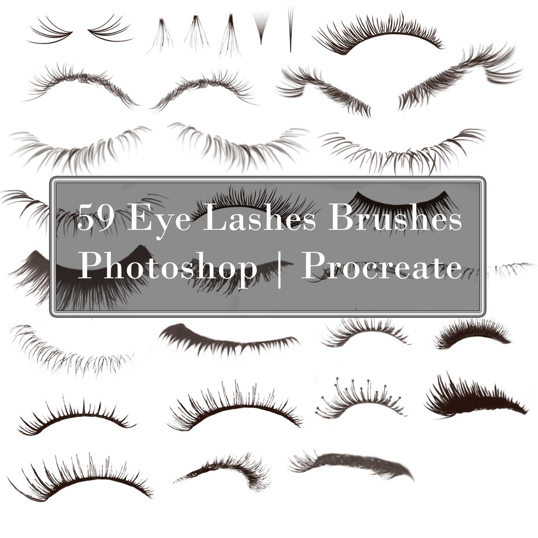 59 Eyelashes Procreate Photoshop Brushes Photoshop Stamps for Digital ...